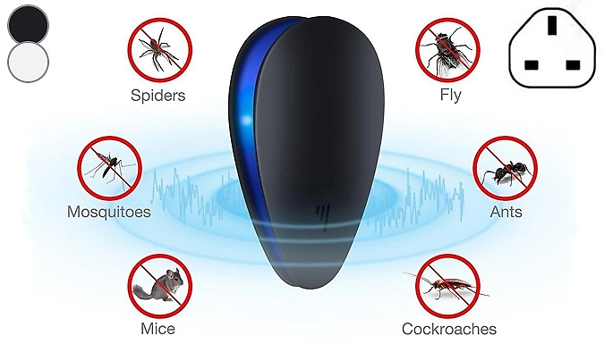 1, 2 or 4 Plug-In Ultrasonic Bug Repelling Devices with UV Light - 2 ...
