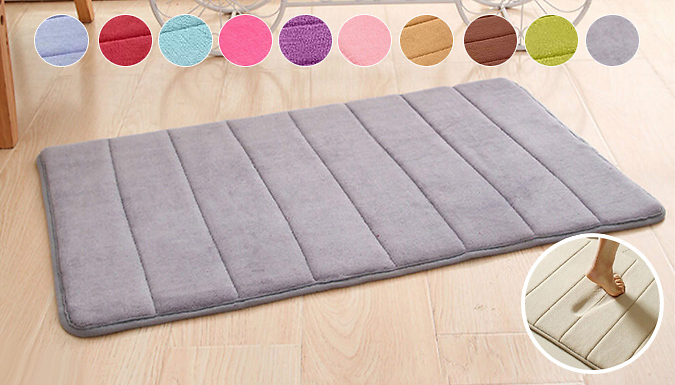 1, 2 or 4 Memory Foam Slip-Resistant Rugs - 10 Colours
