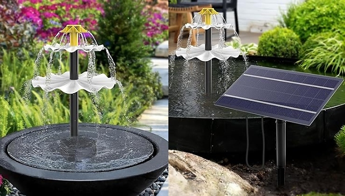 Solar Powered 2-Tiered Bird Bath