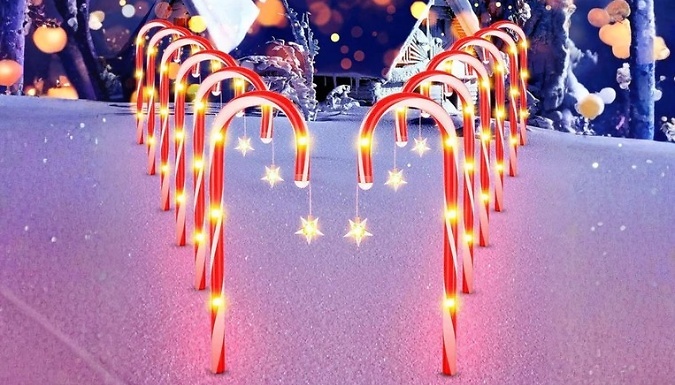 5-Pack LED Solar Candy Cane Garden Lights